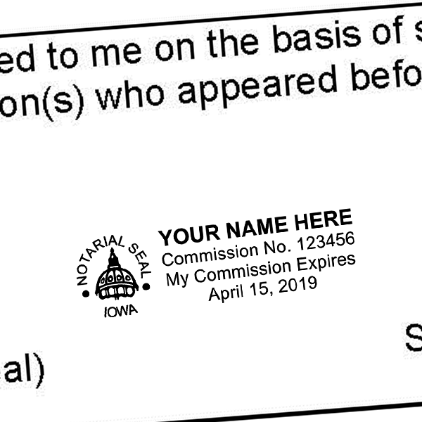 Iowa Rectangle Notary Stamp - Corp Connect